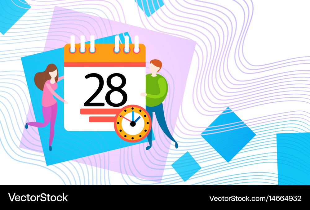 Business people hold calendar timetable deadline Vector Image