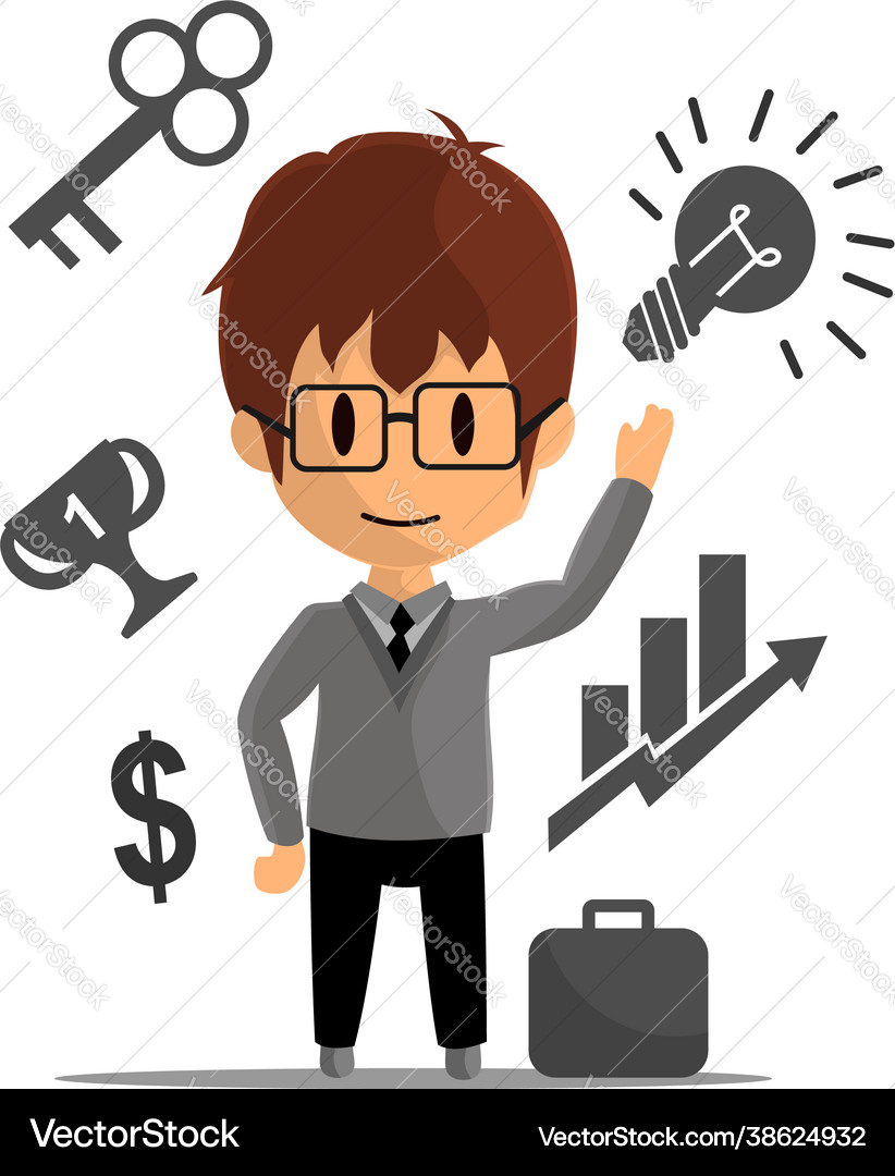 Business success achievement character design Vector Image