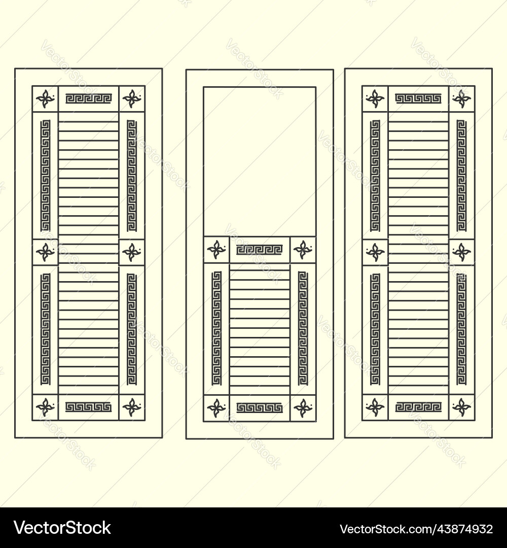 Cnc door cutting pattern Royalty Free Vector Image