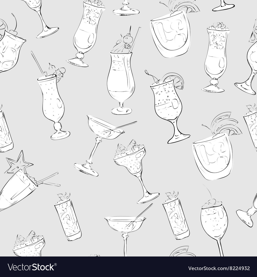 Coctails pattern Royalty Free Vector Image - VectorStock