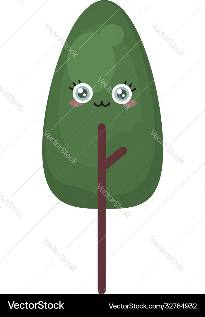 Cute tree on white background Royalty Free Vector Image