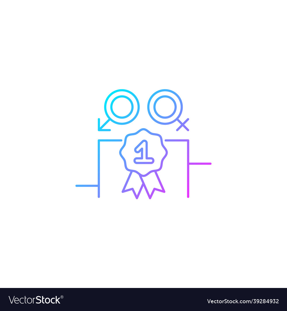 Gender equality gradient linear icon Royalty Free Vector