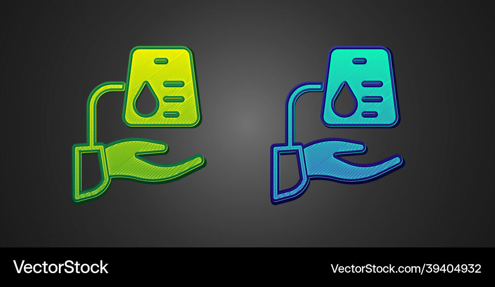 Green and blue blood donation icon isolated Vector Image