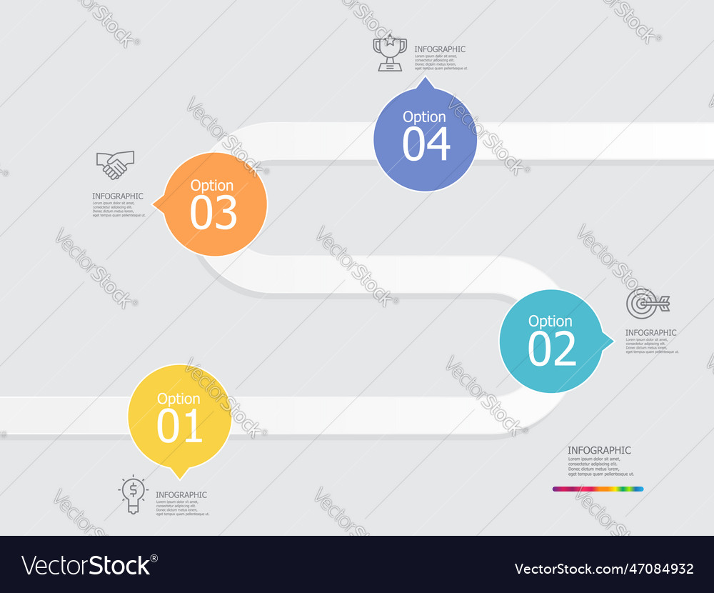 Horizontal timeline infographic element report Vector Image