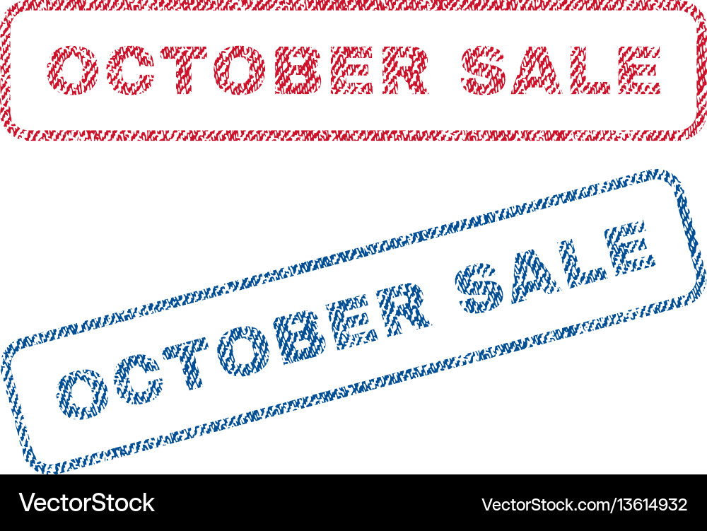 October sale textile stamps Royalty Free Vector Image