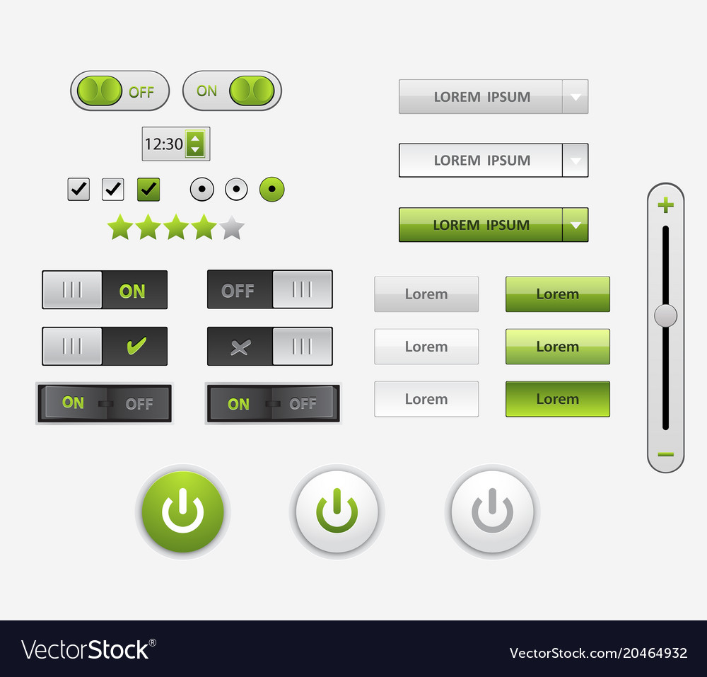 Set of flat design ui and ux elements for website Vector Image