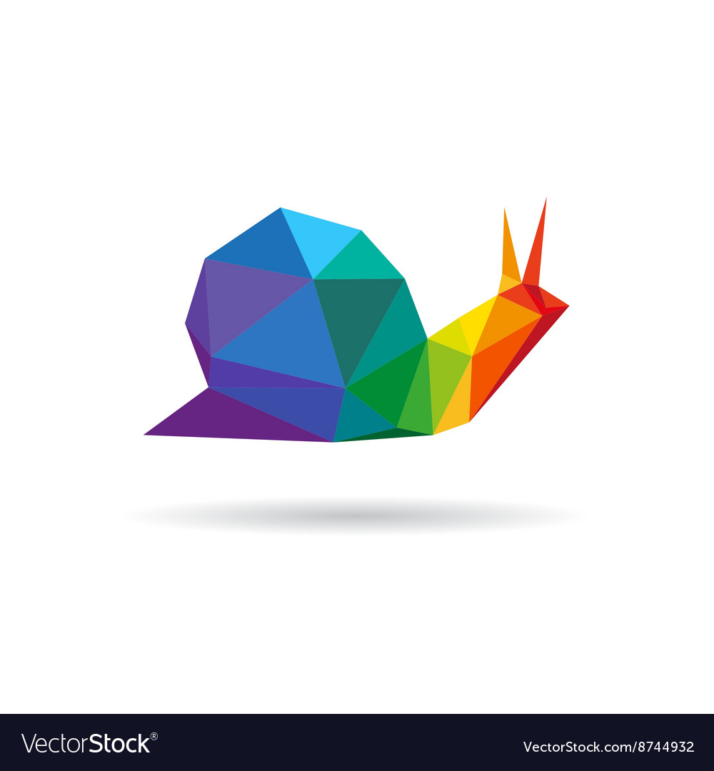 Snail abstract triangle design Royalty Free Vector Image
