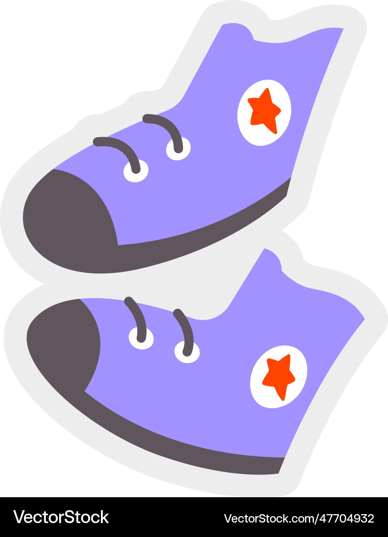 Sneakers footwear sticker Royalty Free Vector Image