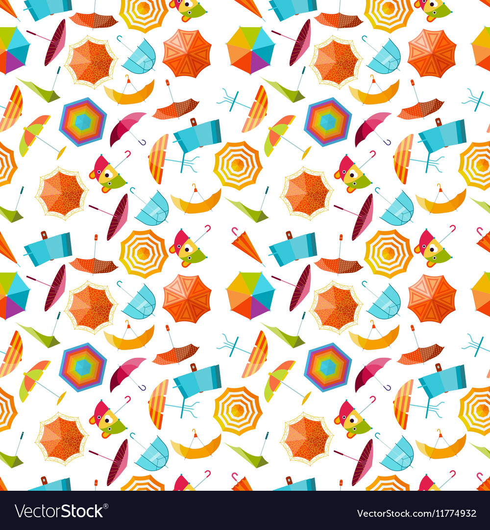 Umbrella seamless pattern Royalty Free Vector Image