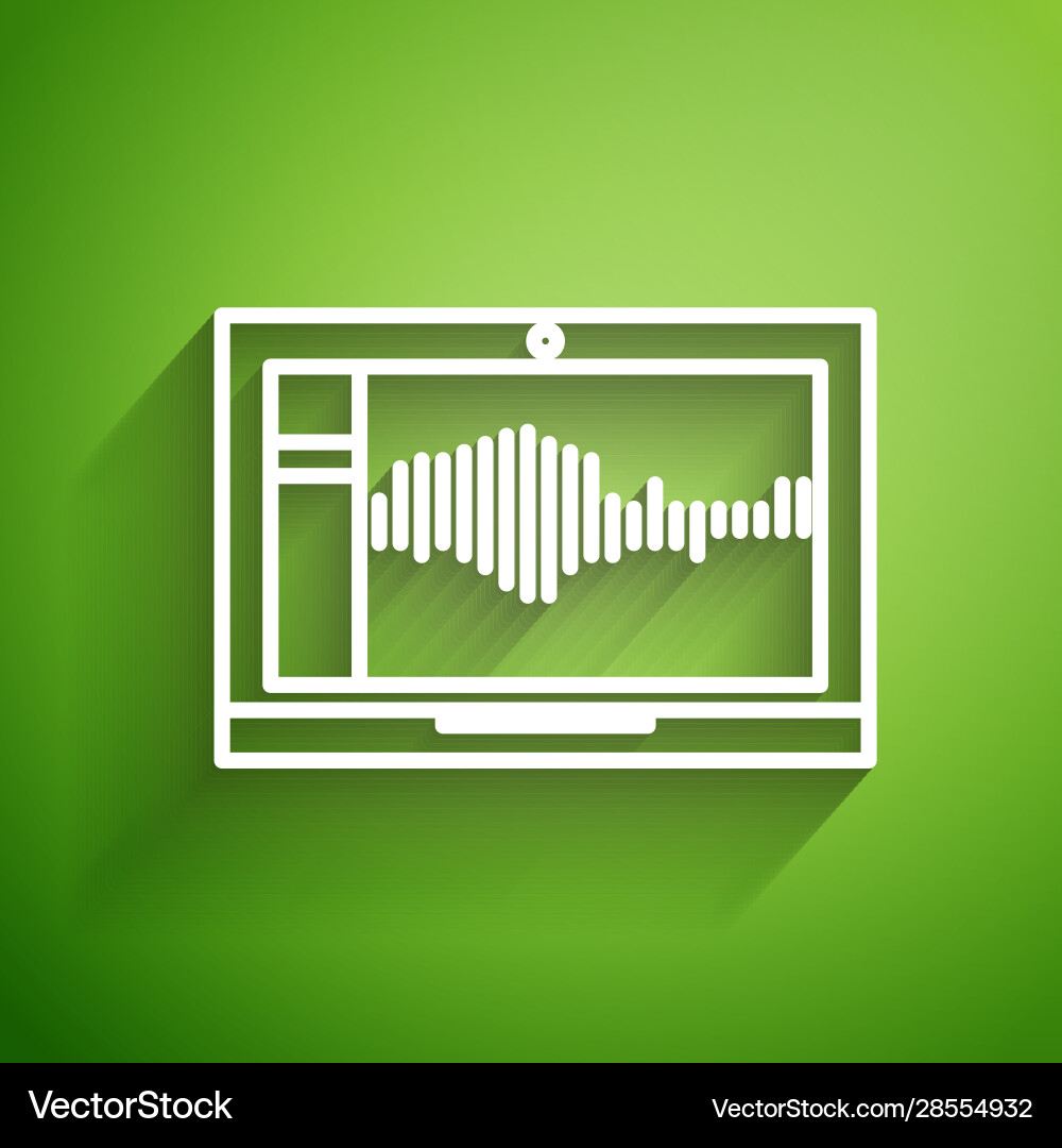 White line sound or audio recorder or editor Vector Image