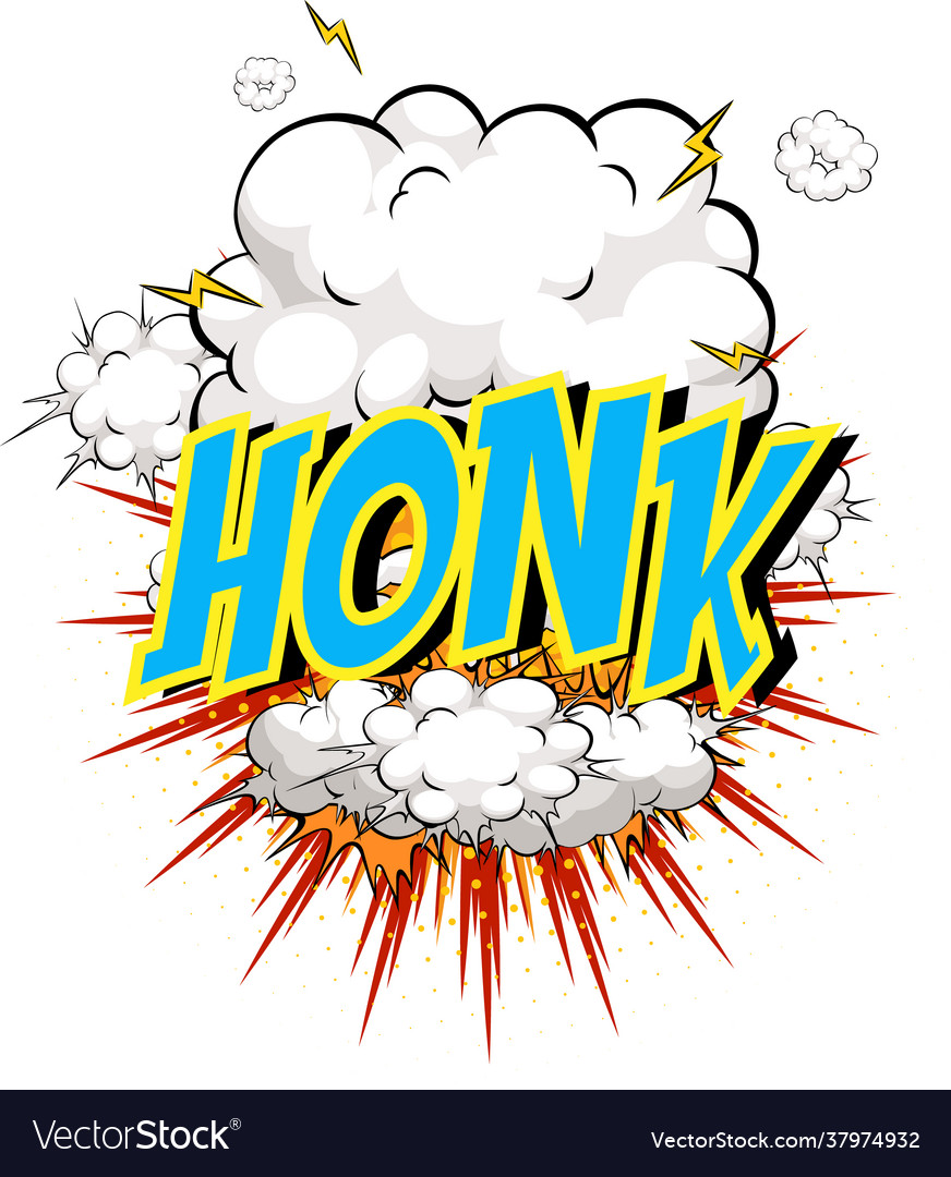 Word honk on comic cloud explosion background Vector Image