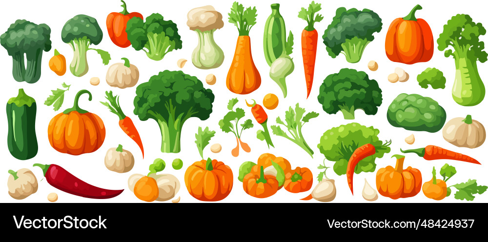 Banner with vegetables healthy food Royalty Free Vector