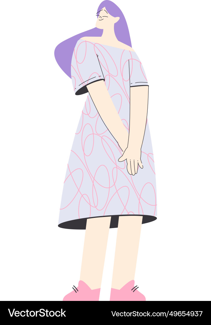 Dreaming woman character having fancy imagination Vector Image