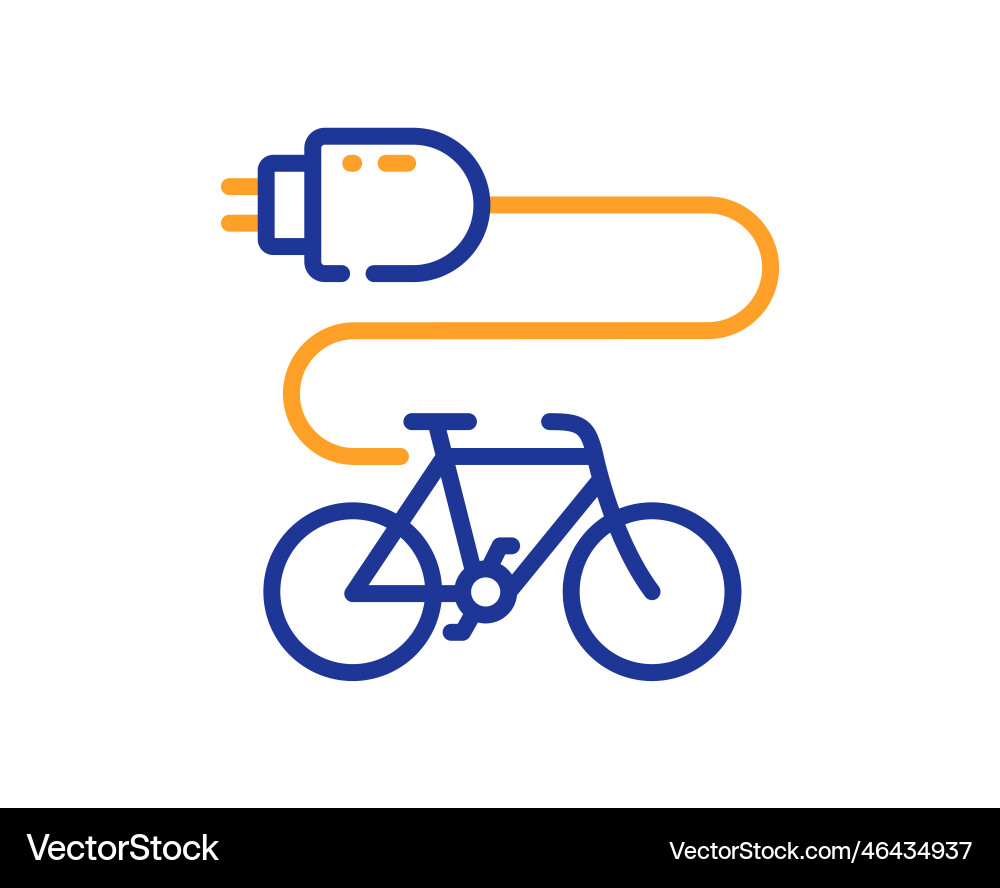 Electric bike line icon motorized bicycle Vector Image