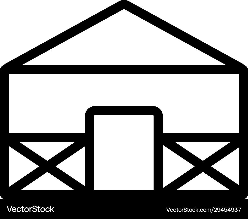 Farm icon isolated contour symbol Royalty Free Vector Image
