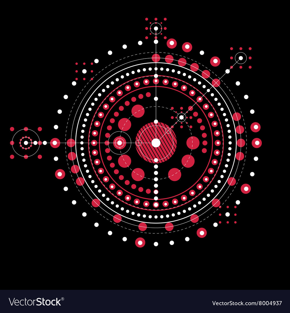 Geometric technology red drawing technical Vector Image