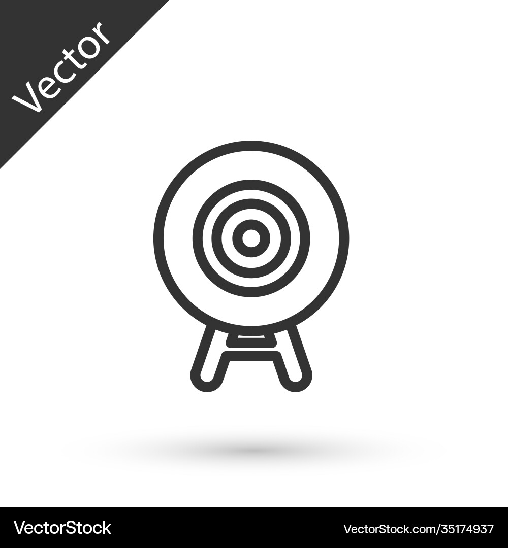 Grey line target sport icon isolated on white Vector Image