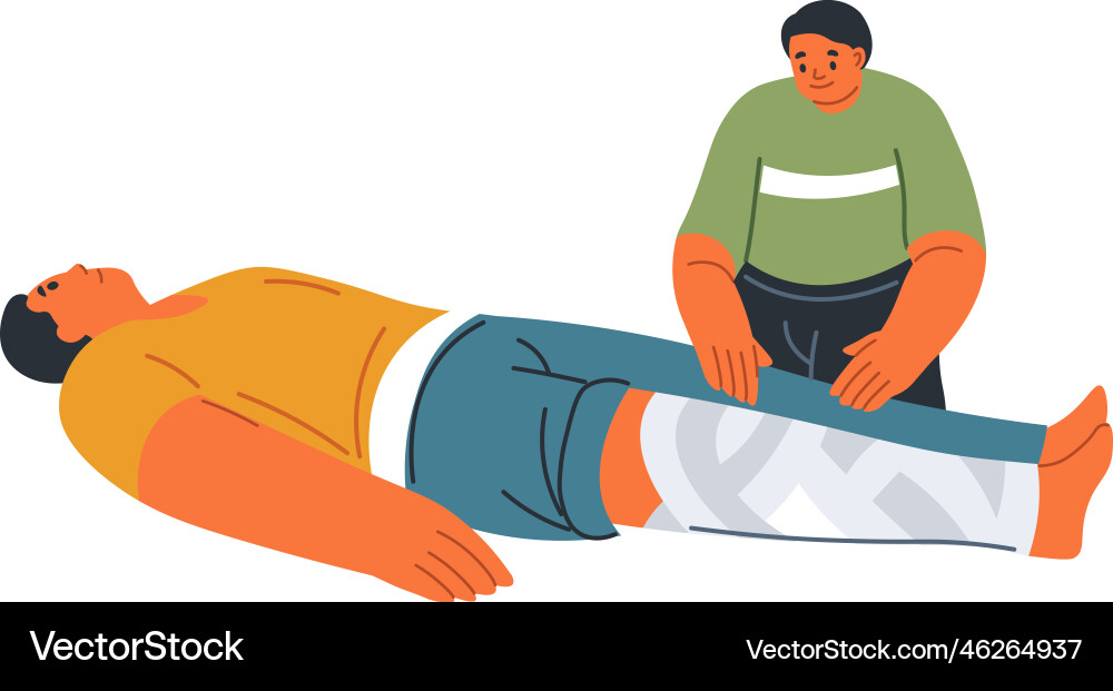Helping in emergency situation wounded person Vector Image
