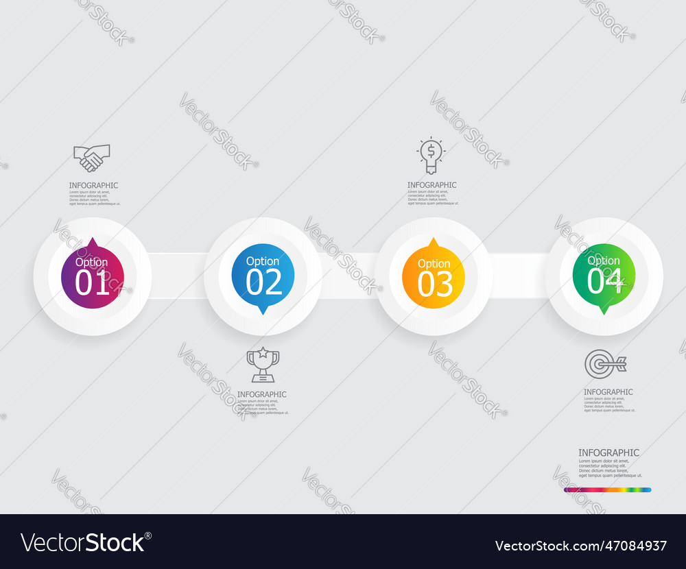 Horizontal timeline infographic element report Vector Image Horizontal timeline infographic element report Vector Image