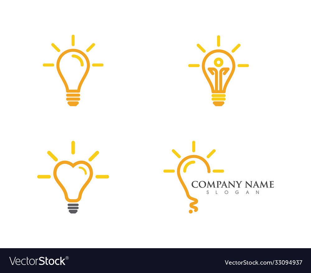 Light bulb symbol logo template Royalty Free Vector Image