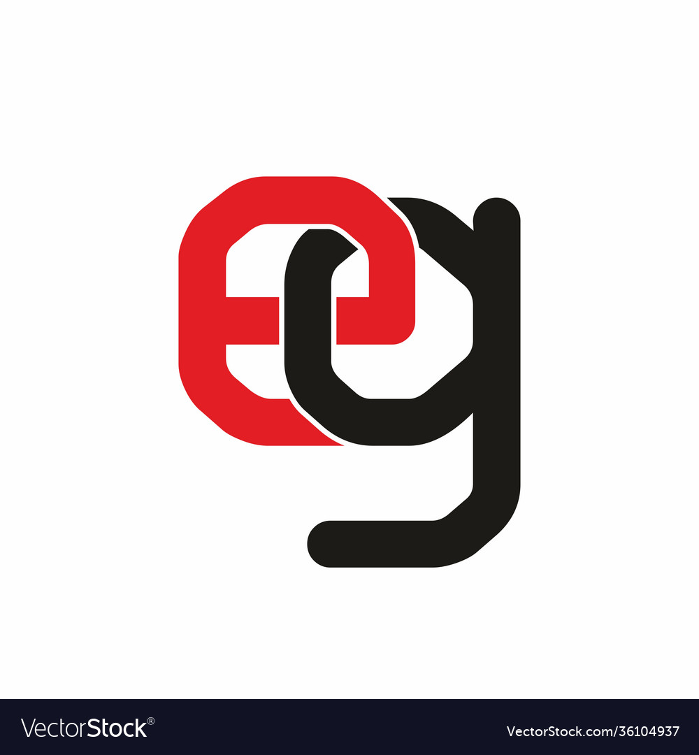 Lowercase eg initial logo template Royalty Free Vector Image