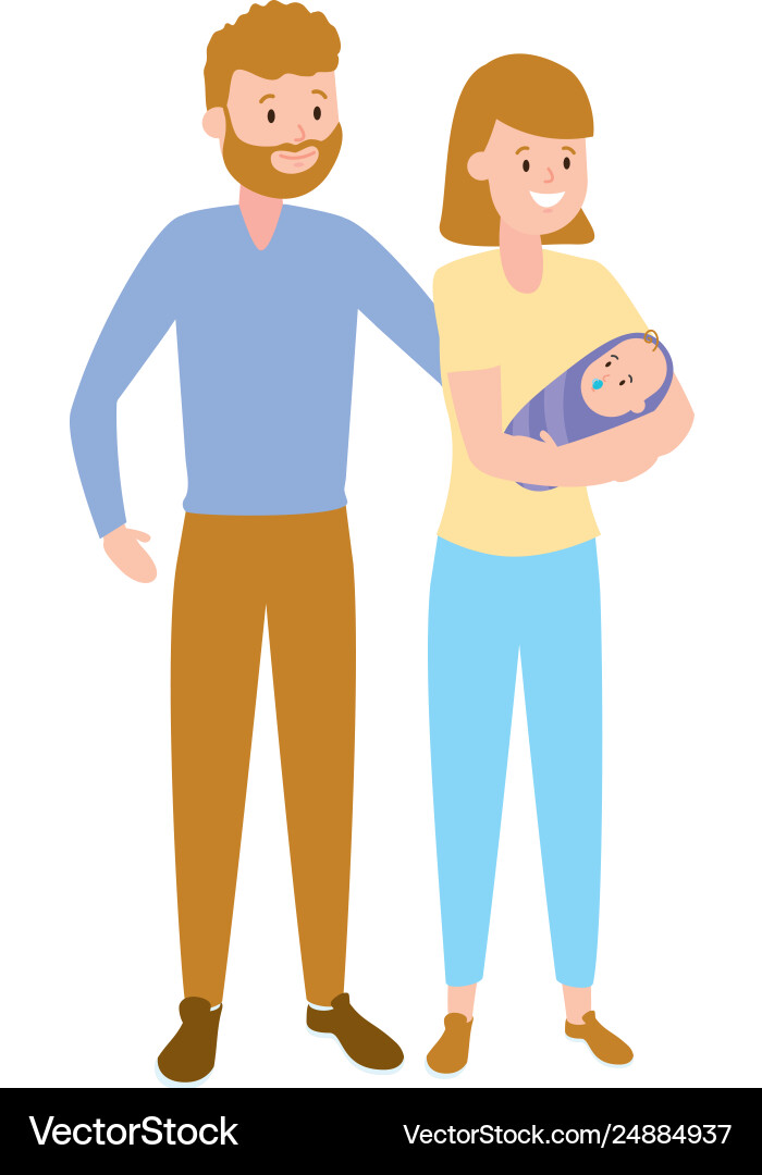 Mom dad and baby Royalty Free Vector Image - VectorStock