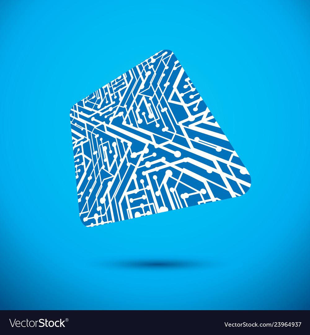 Technology cpu design with square microprocessor Vector Image