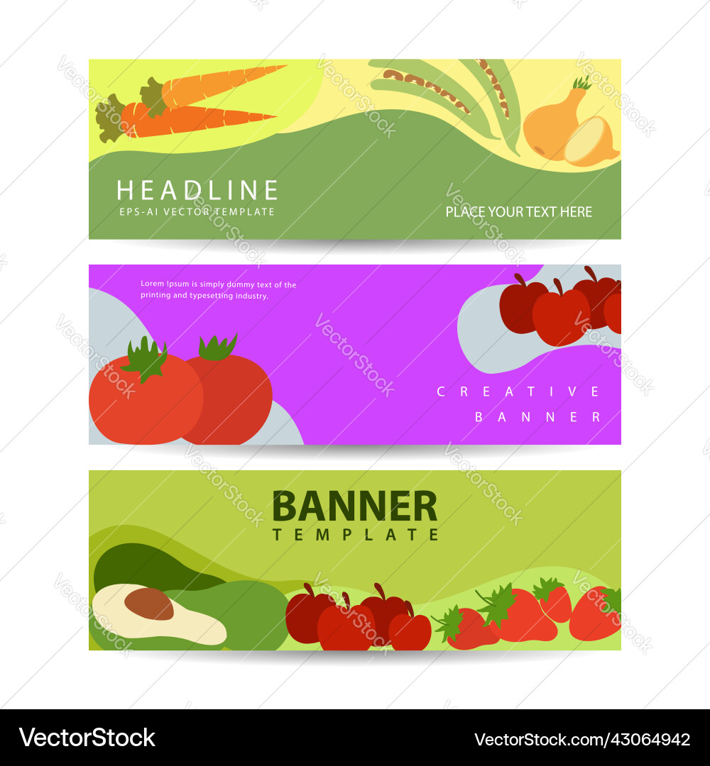 Banners set with traditional dishes special Vector Image