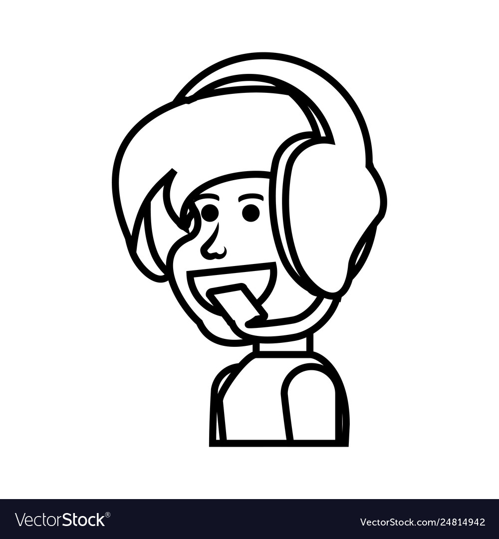 Boy with headphone avatar character Royalty Free Vector