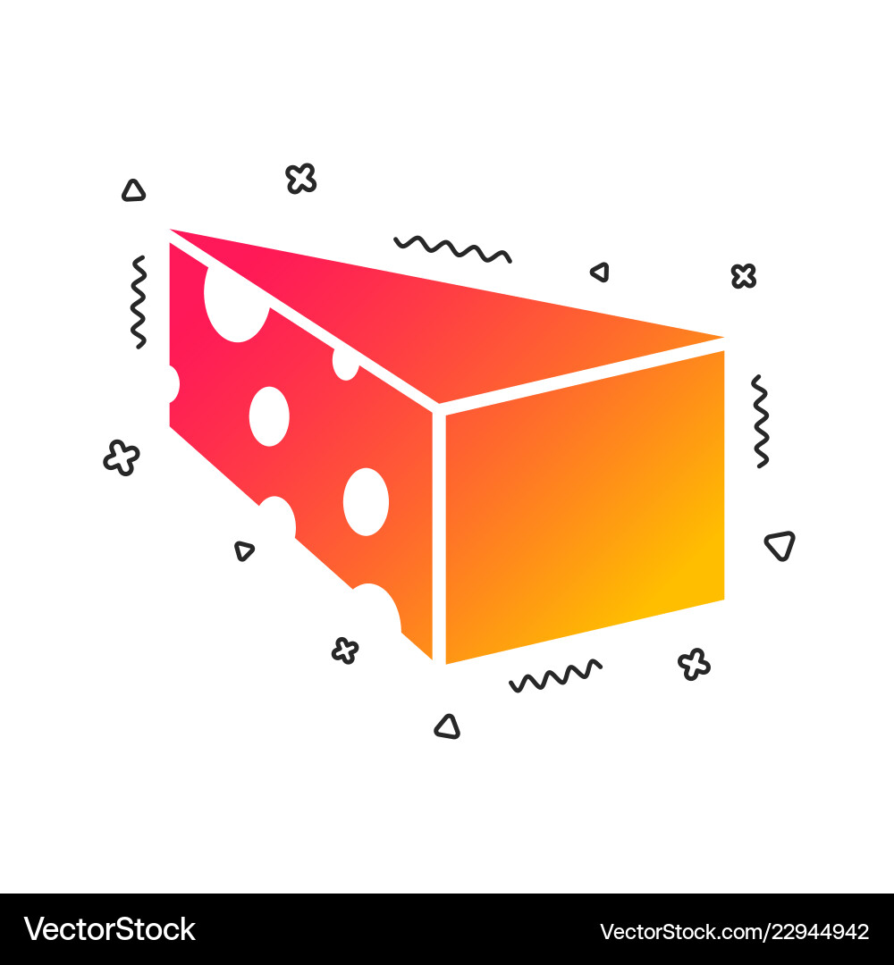 Cheese sign icon slice of Royalty Free Vector Image