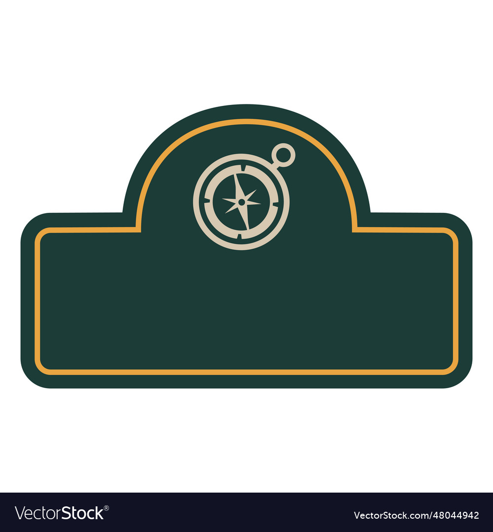 Compass camping label Royalty Free Vector Image