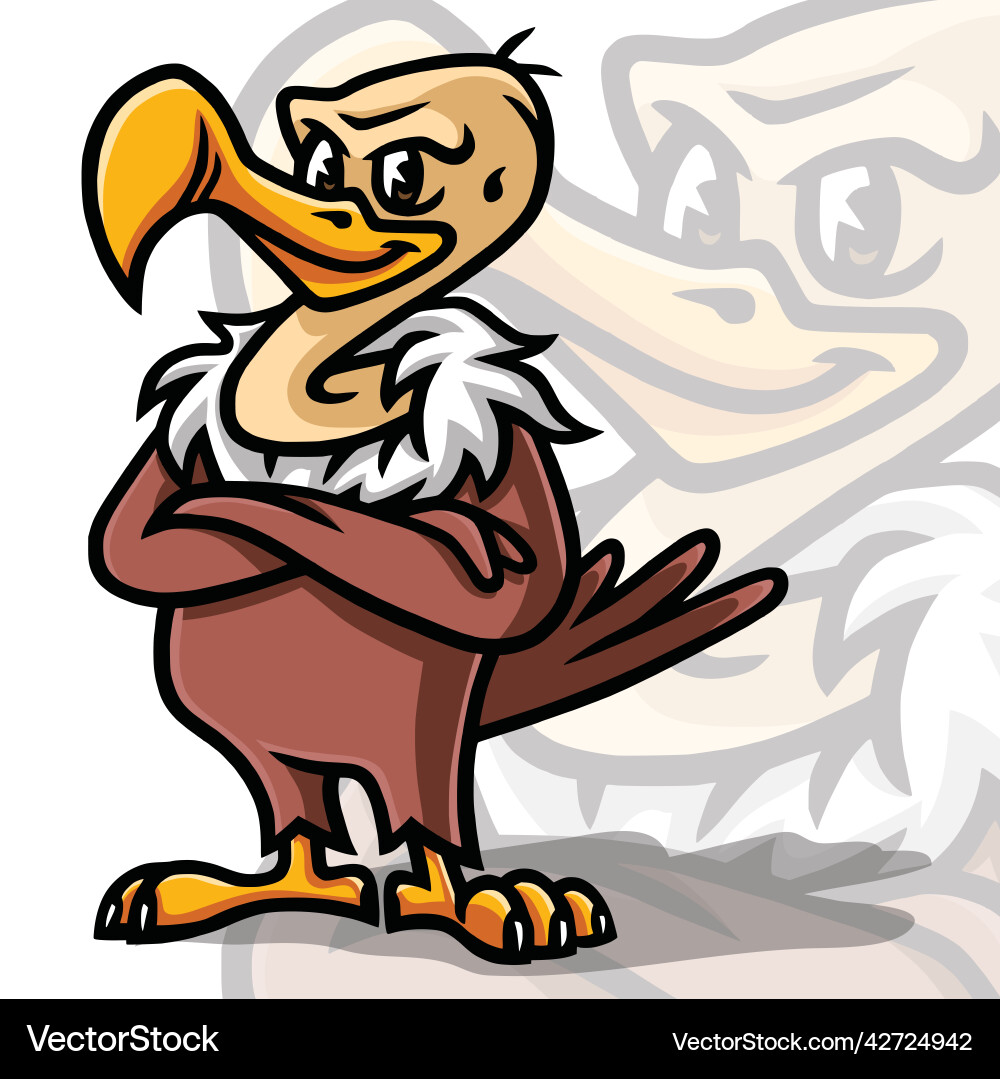 Condor cartoon drawing character design fun logo Vector Image