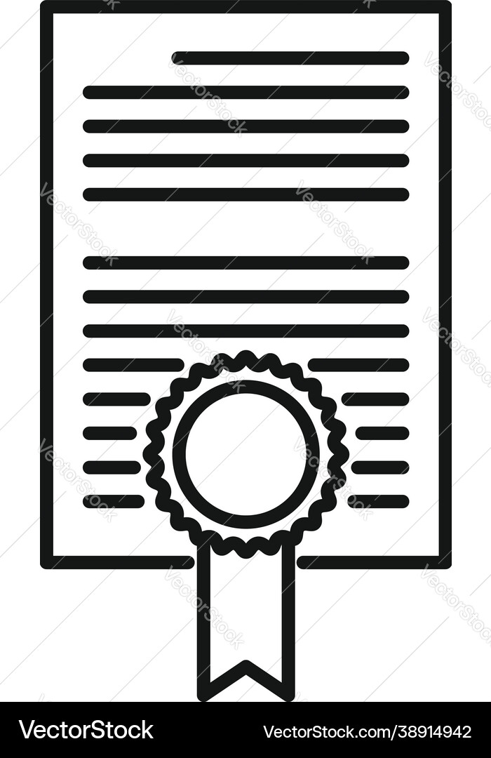 Diploma paper icon outline certificate Royalty Free Vector