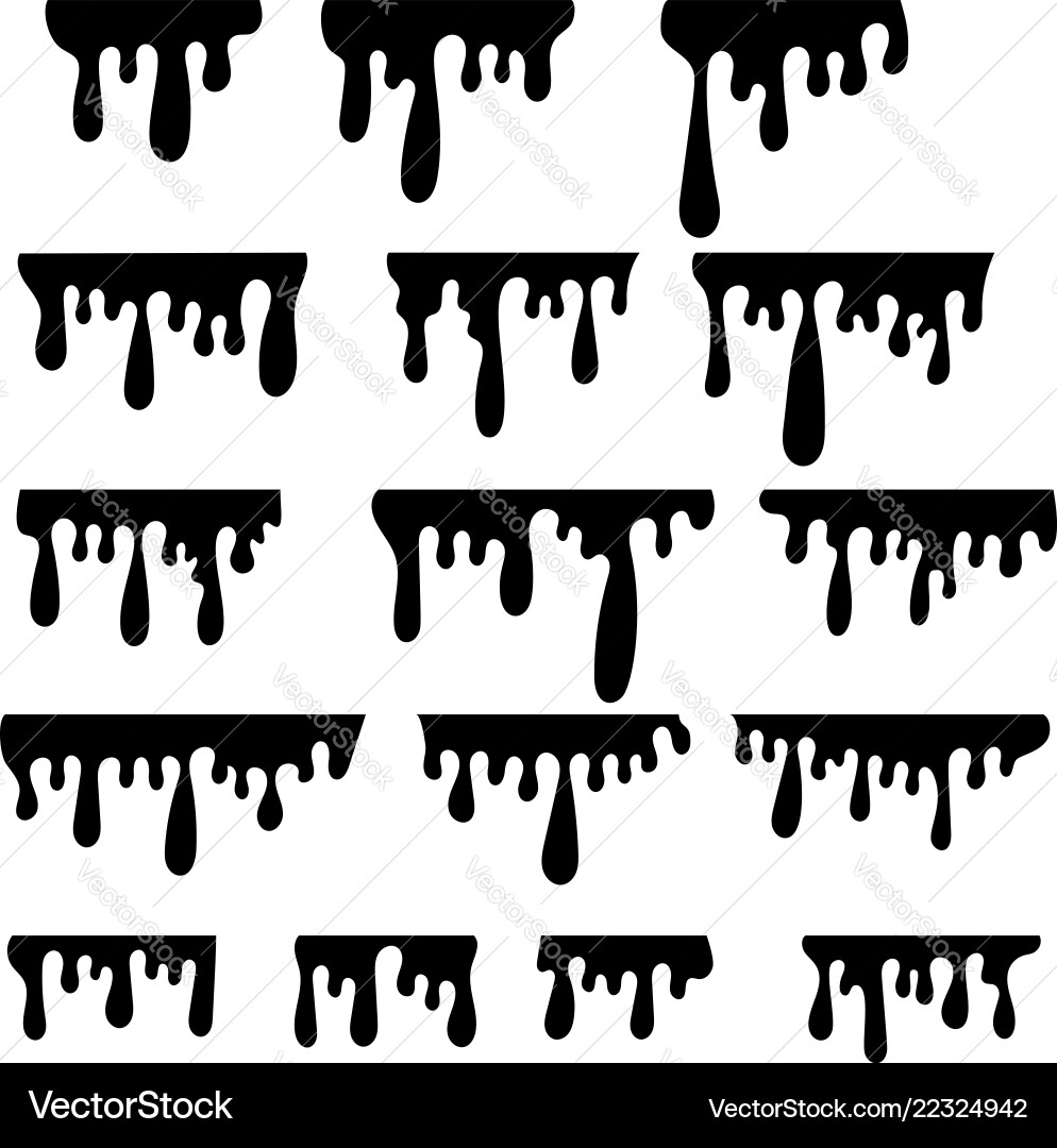 Dripping liquid paint flows current stains Vector Image