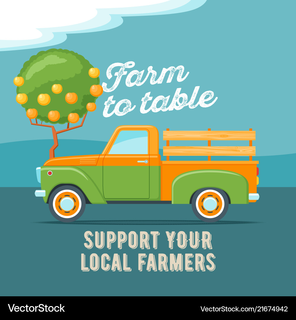 Farmers market concept Royalty Free Vector Image