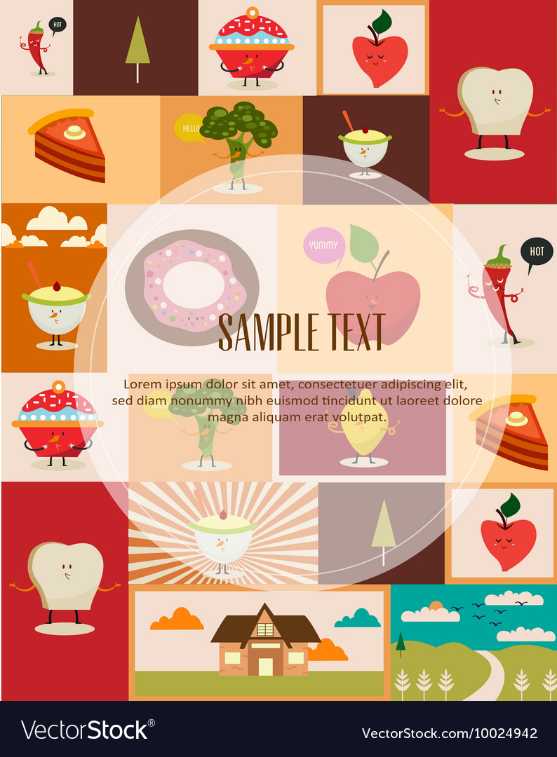 Food elements Royalty Free Vector Image - VectorStock