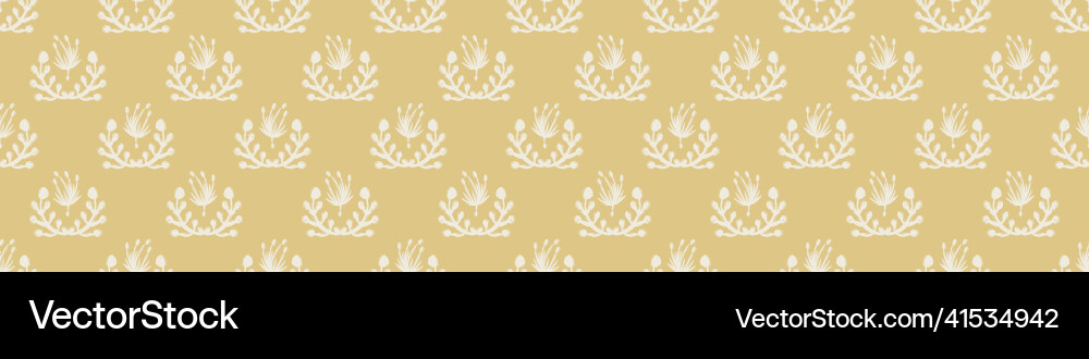 Gender neutral floral seamless border Royalty Free Vector