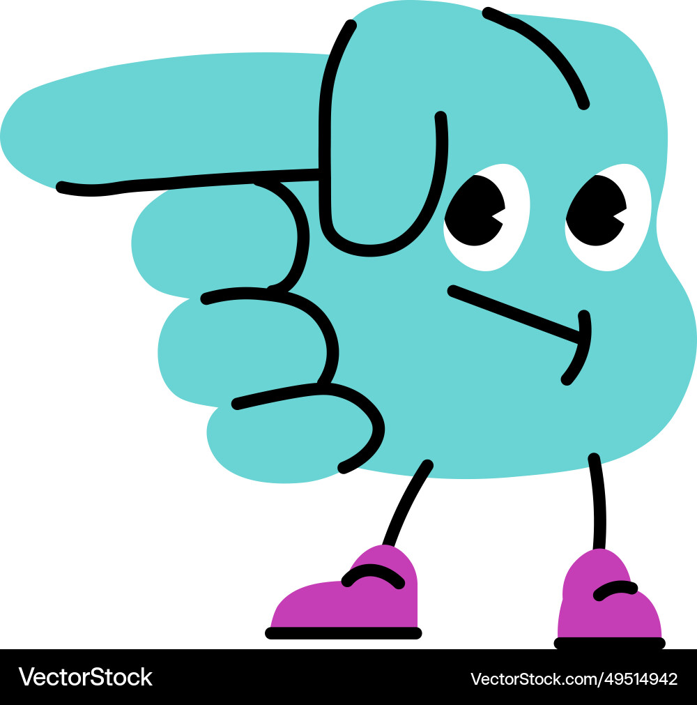 Hand cartoon character gesture pointing finger Vector Image