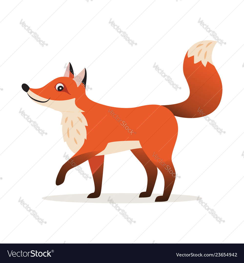 Icon of red fox isolated forest woodland animal Vector Image