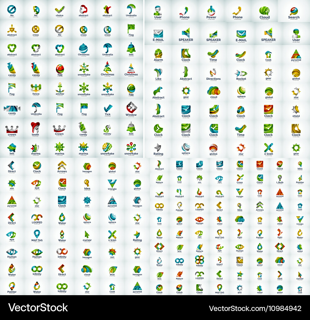Mega collection of web logo icons Royalty Free Vector Image