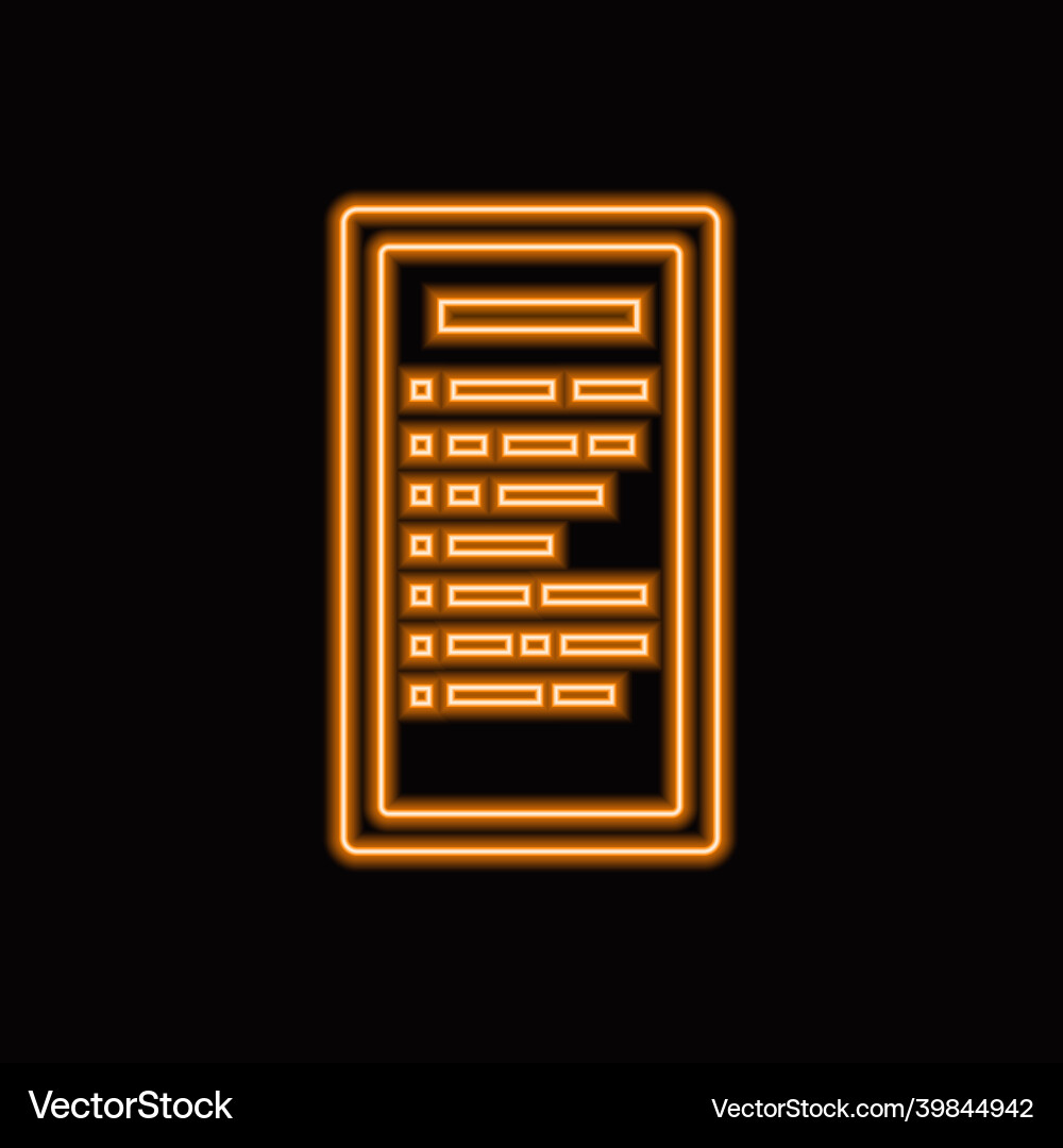 Neon icon food menu yellow orange Royalty Free Vector Image