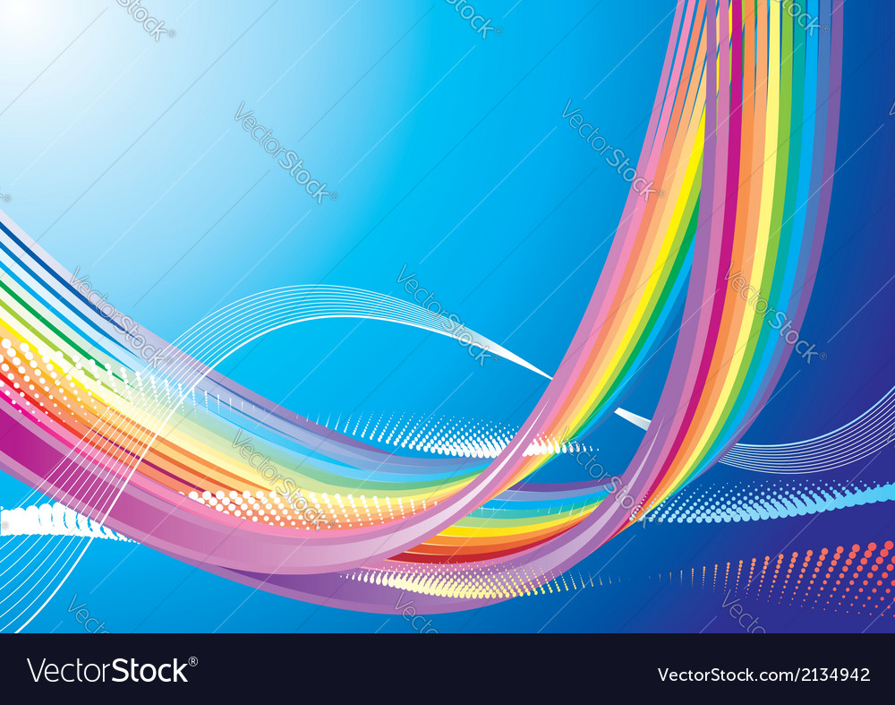 Rainbow wave Royalty Free Vector Image - VectorStock