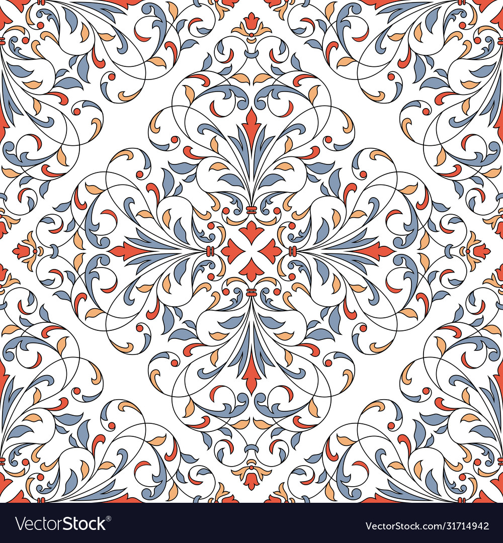 Seamless pattern with floral elements Royalty Free Vector