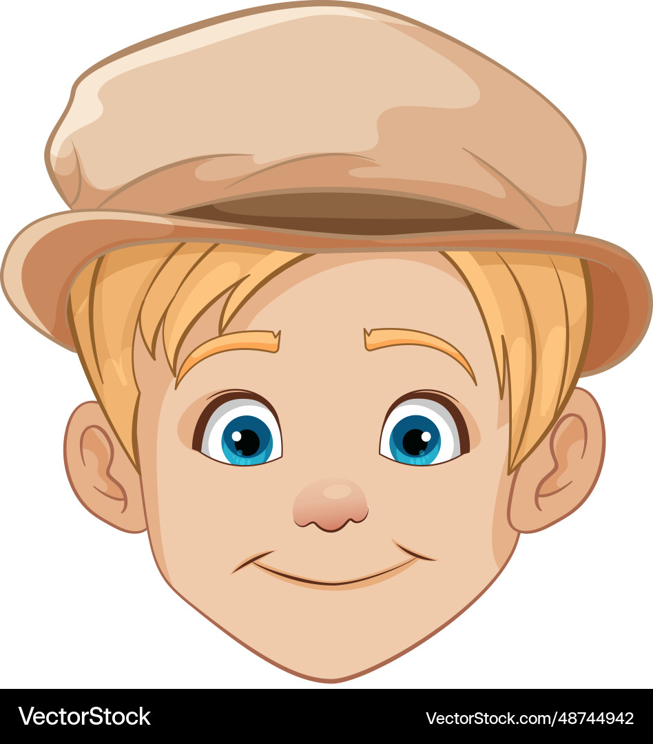 Smiling caucasian cartoon wearing hat Royalty Free Vector