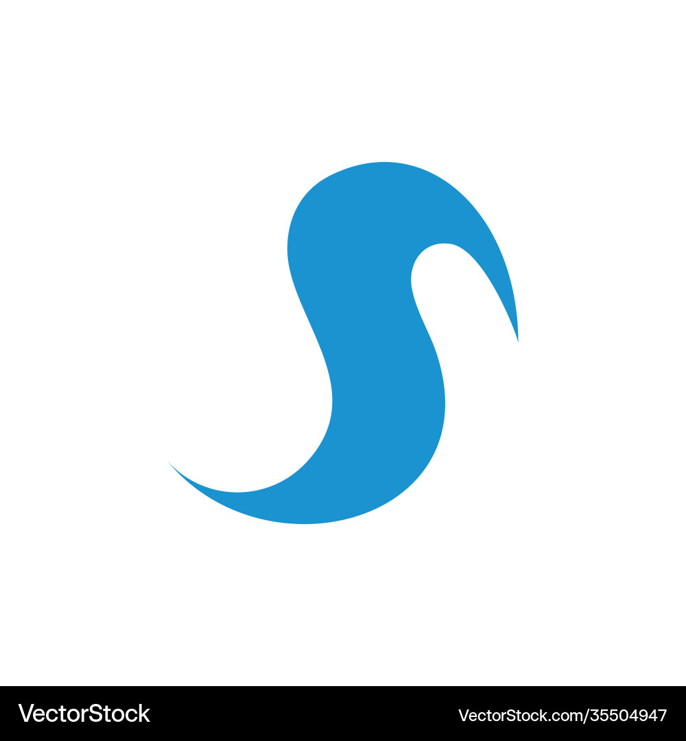 Abstract letter s simple curves geometric logo Vector Image