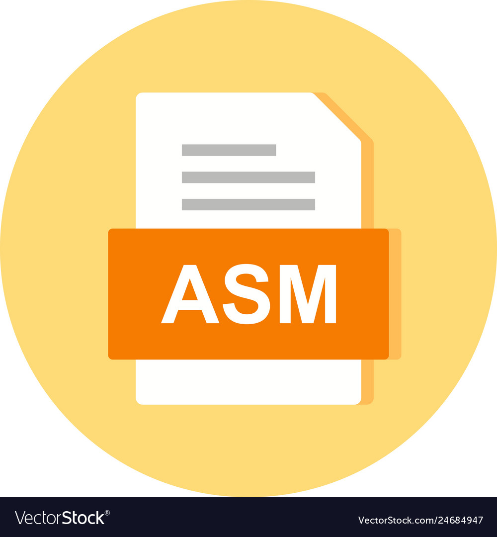 Asm file document icon Royalty Free Vector Image