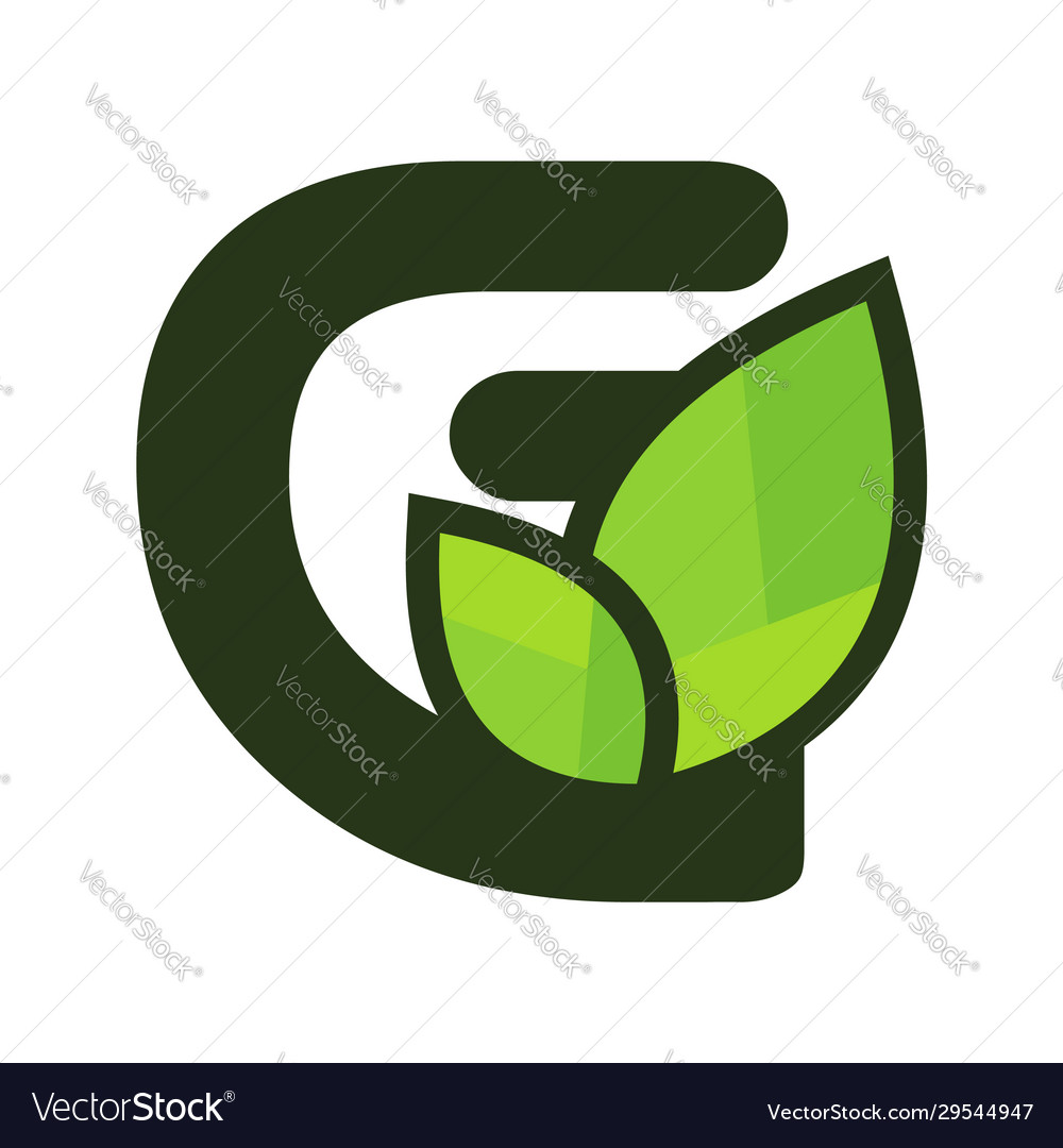 Charming initial letter g leaf Royalty Free Vector Image