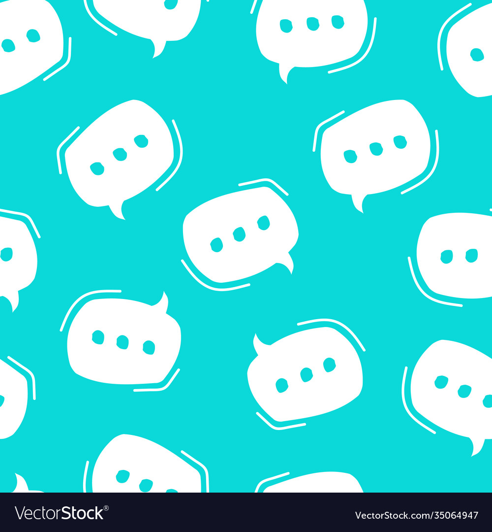 Chat bubble pattern seamless white Royalty Free Vector Image