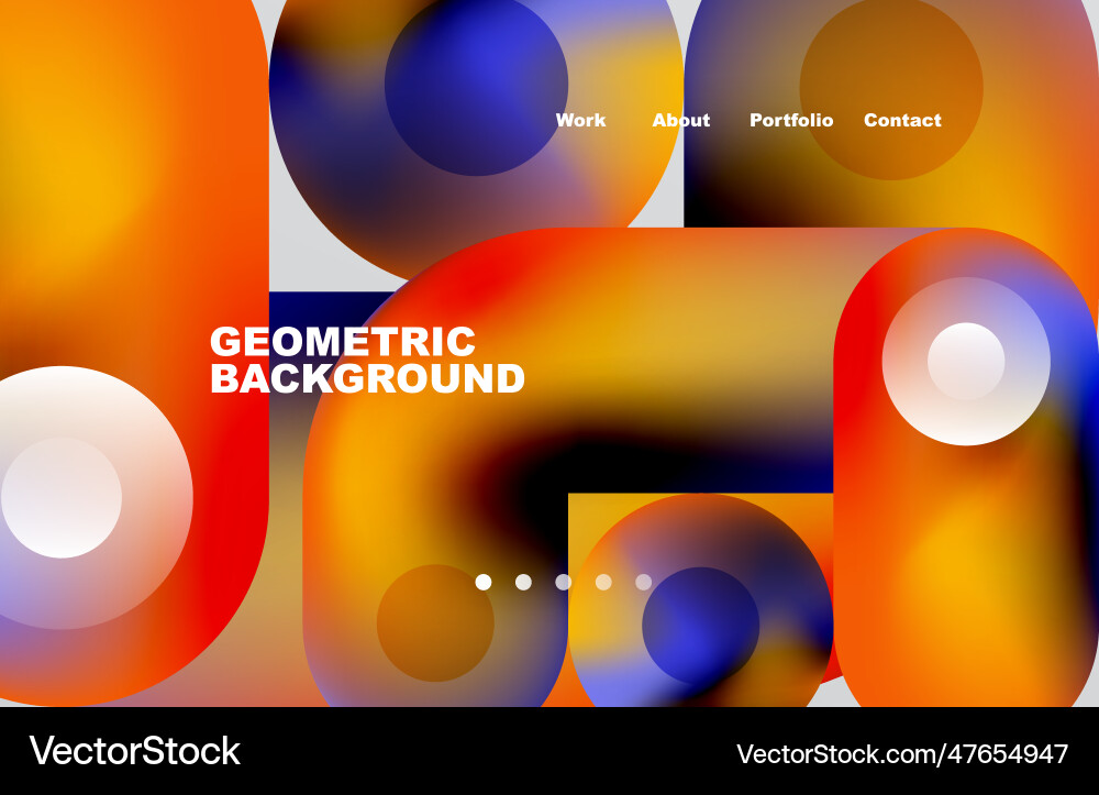 Circles and round shapes landing page abstract Vector Image