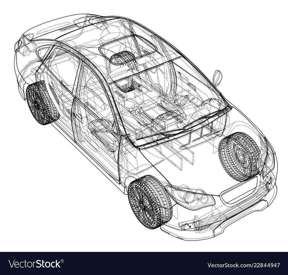 Concept car rendering 3d Royalty Free Vector Image